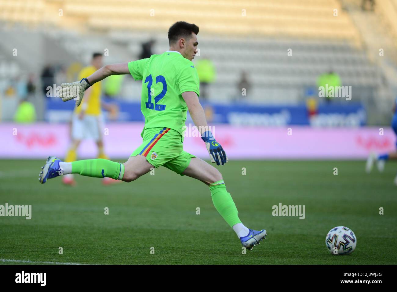 Goalkeeper Mihai Popa in Friendly game between Romania U21 and Finland ...