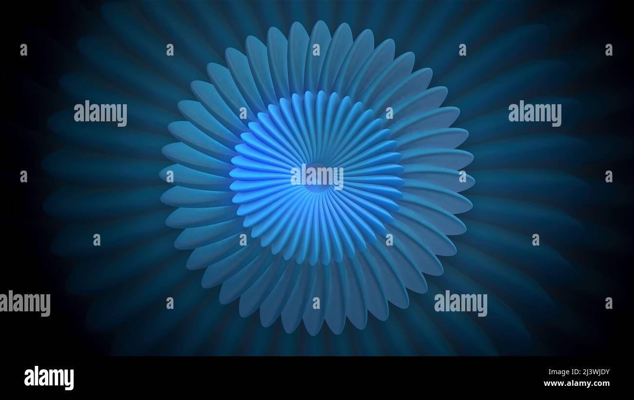 Round moving pattern with petals. Motion. 3D circle with petals moves ...