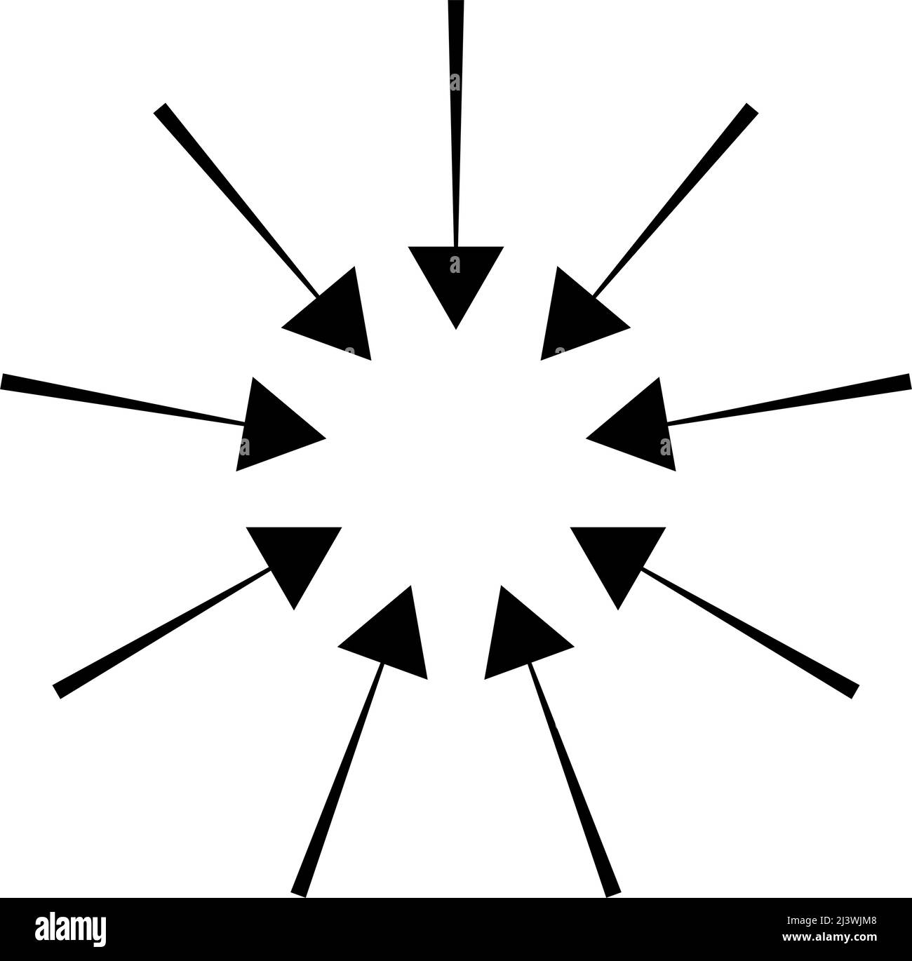 Arrows, pointers inward. Collect, intermix, gather, center and ...