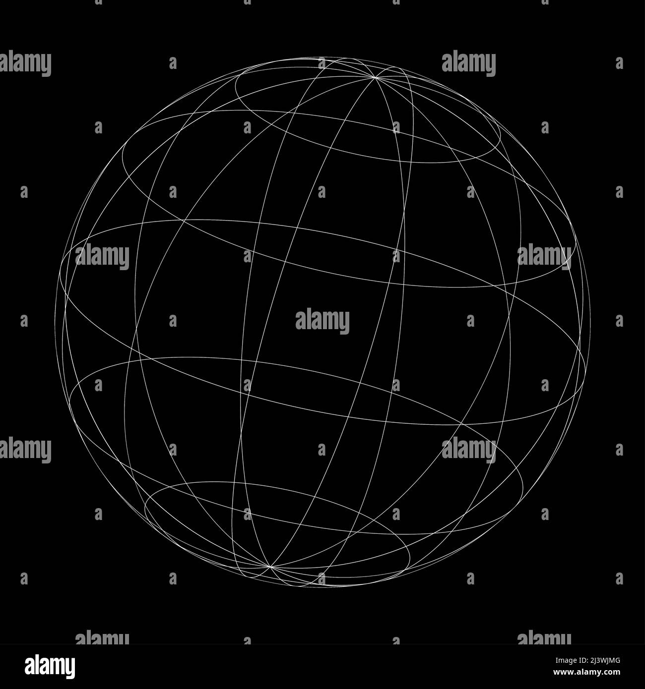 Wireframe, grid, mesh sphere, globe, ball vector illustration. Stock ...