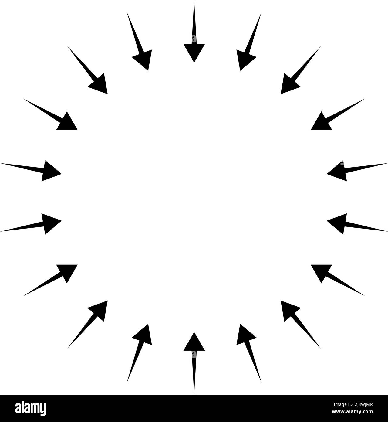Arrows, pointers inward. Collect, intermix, gather, center and ...