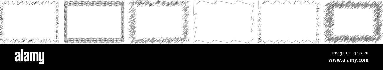 Set of scribble, sketch, doodle rectangle textures, patterns. Stock ...