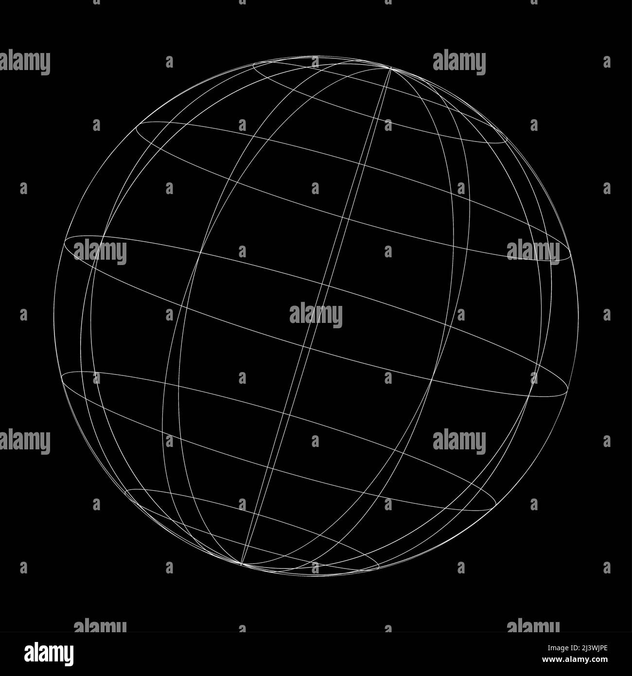 Wireframe, grid, mesh sphere, globe, ball vector illustration. Stock ...