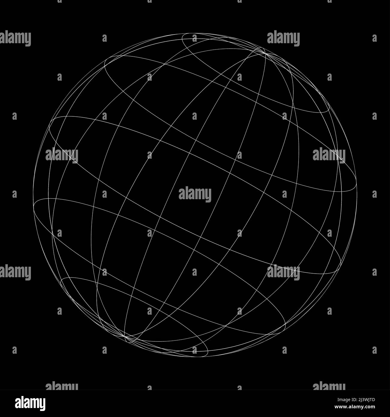 Wireframe, grid, mesh sphere, globe, ball vector illustration. Stock ...