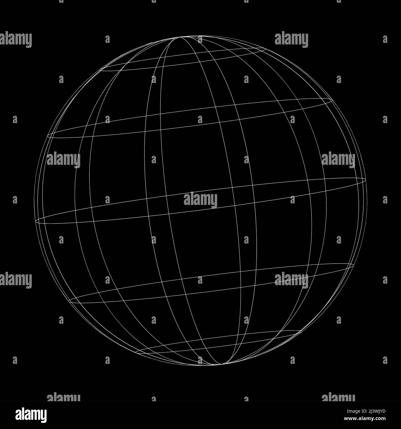 Wireframe, grid, mesh sphere, globe, ball vector illustration. Stock ...