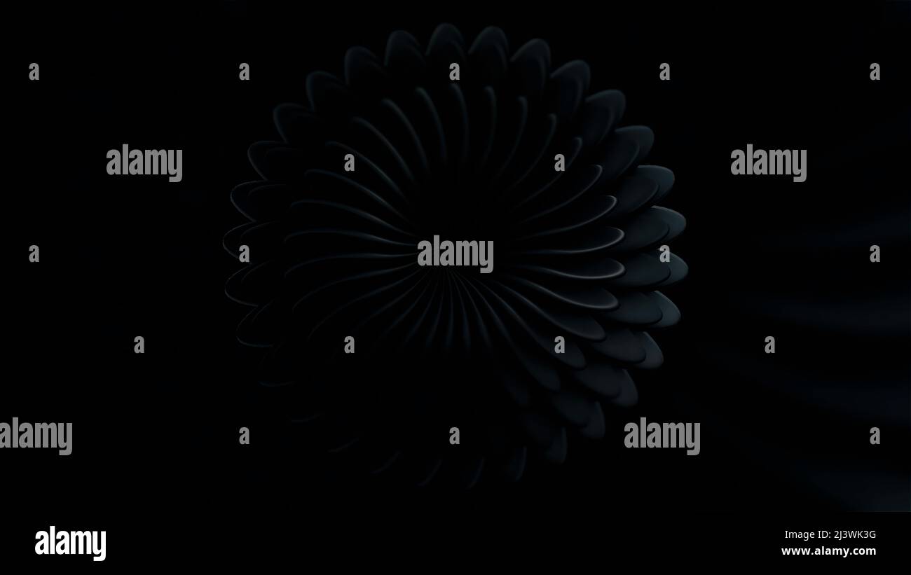 Round moving pattern with petals. Motion. 3D circle with petals moves ...
