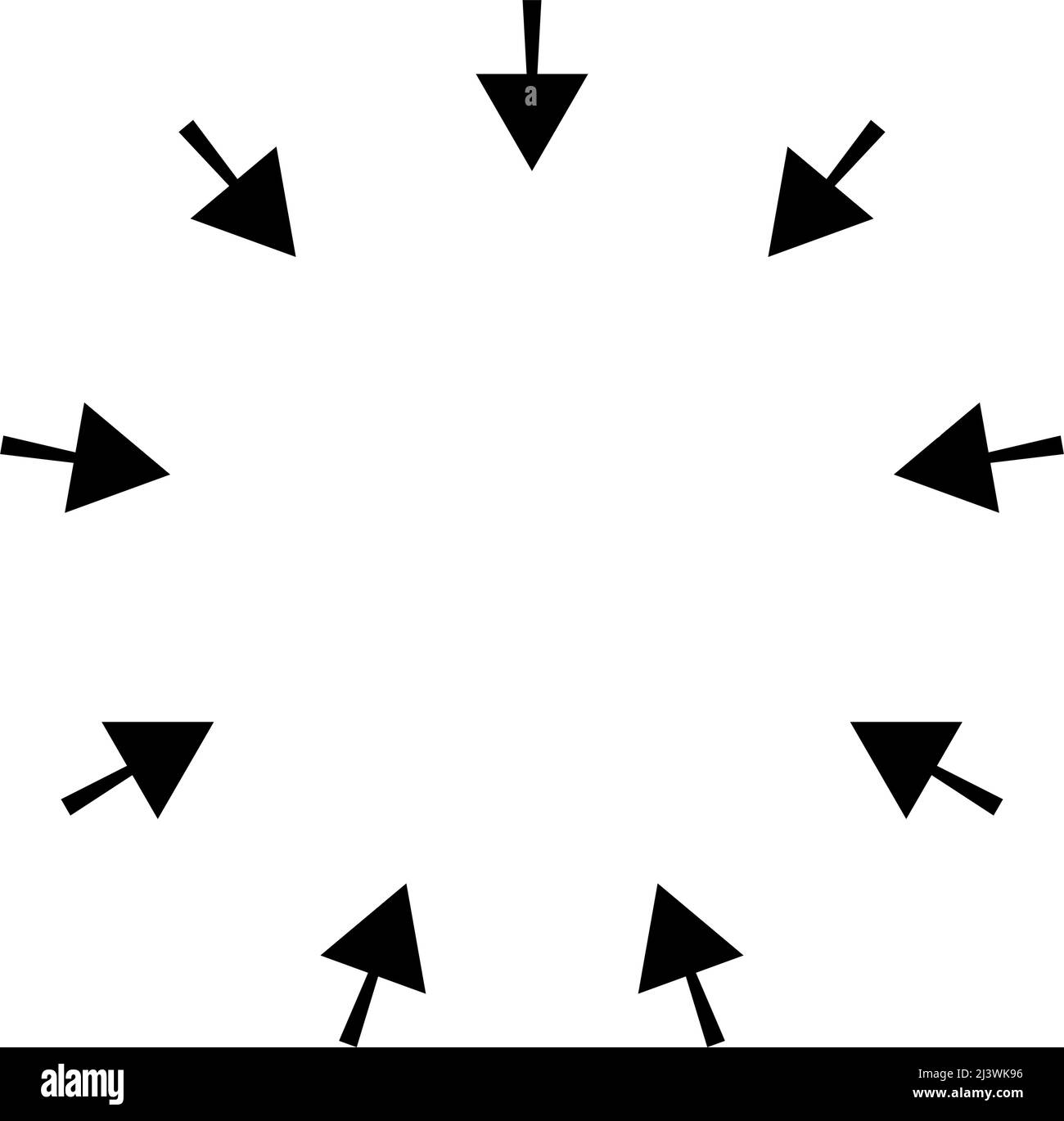 Arrows, pointers inward. Collect, intermix, gather, center and ...