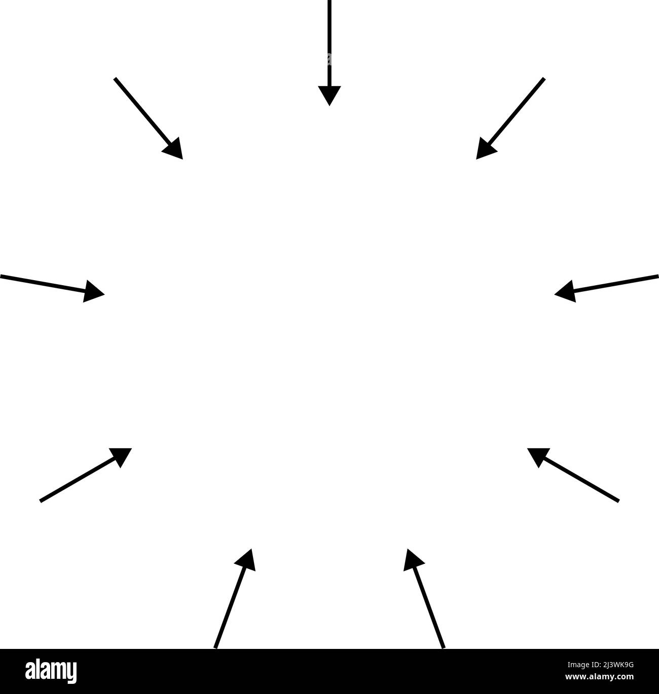 Arrows, pointers inward. Collect, intermix, gather, center and ...