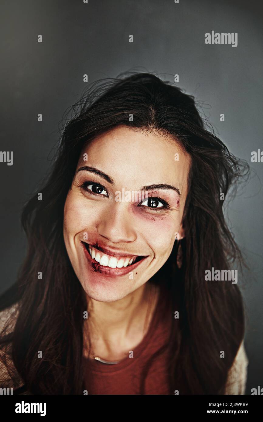 I refuse to be a victim any longer. Cropped portrait of a beaten and ...