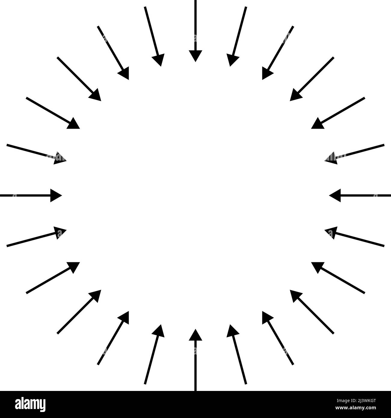Arrows, pointers inward. Collect, intermix, gather, center and ...