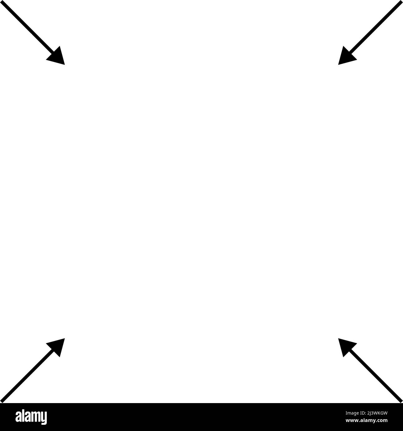 Arrows, pointers inward. Collect, intermix, gather, center and ...