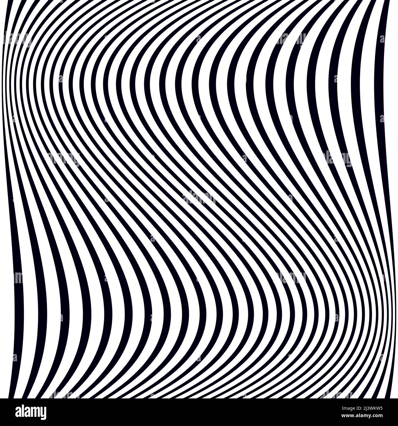 Distorted, deformed lines and stripes vector element. Stock vector ...