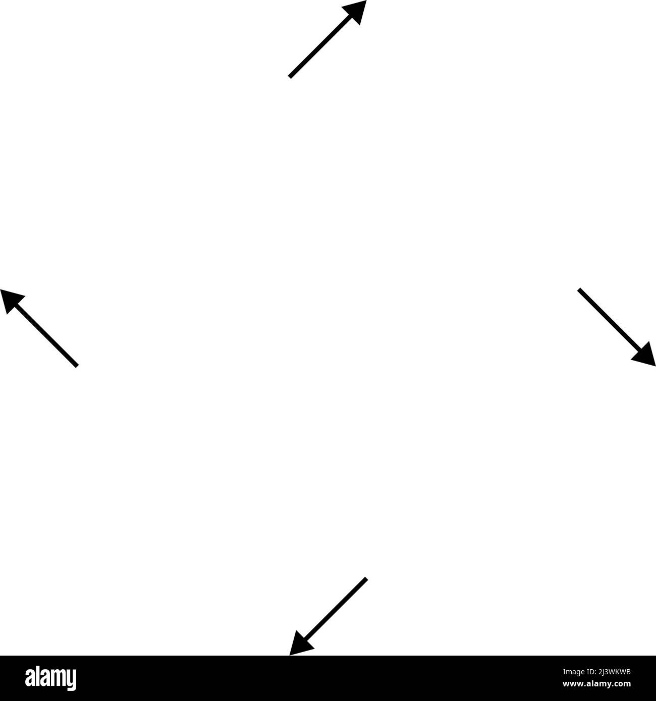 Outward spiral, swirl, twirl arrows, pointers. Rotation, cycle, recycle ...