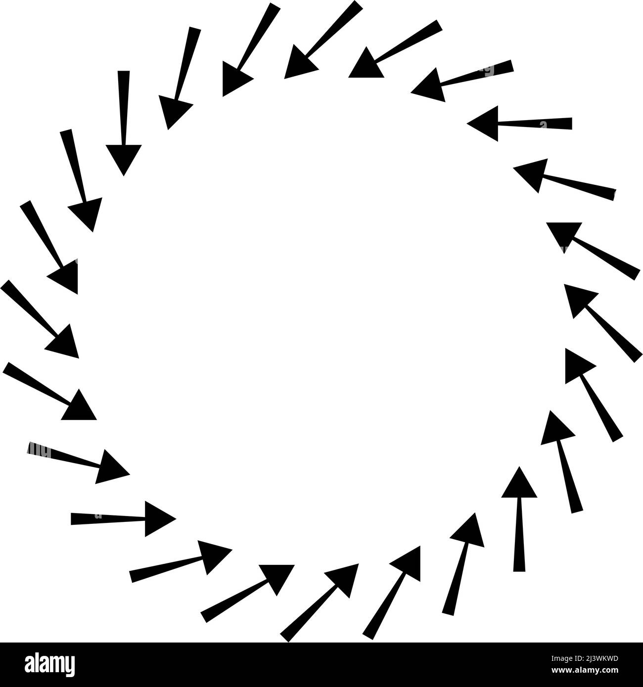 Inward spiral, swirl, twirl arrows, pointers. Rotation, cycle, recycle ...