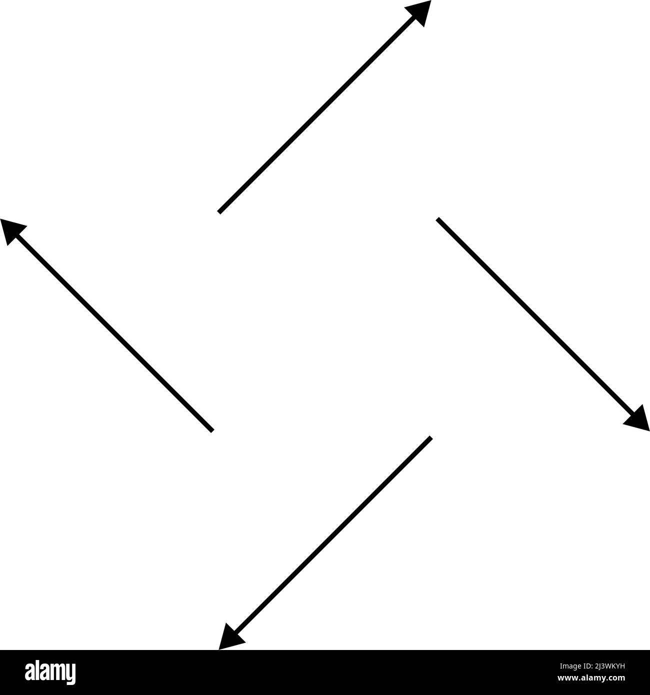 Outward spiral, swirl, twirl arrows, pointers. Rotation, cycle, recycle ...
