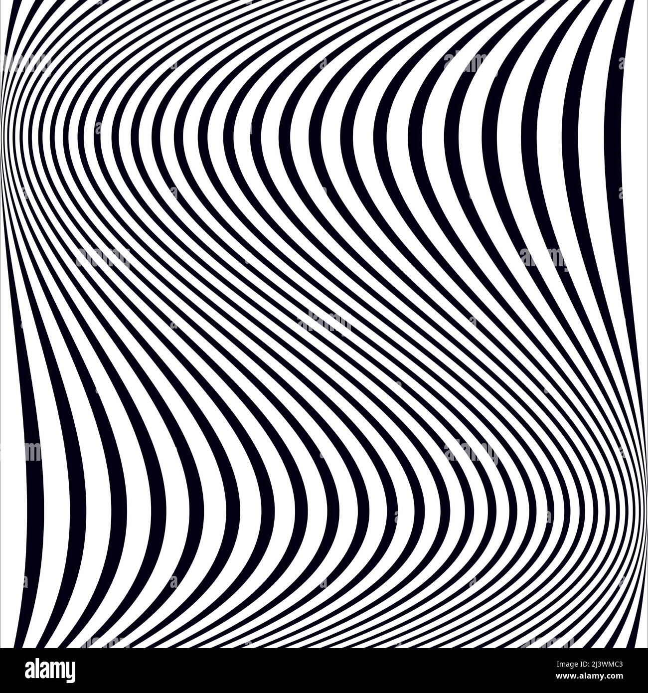 Distorted, deformed lines and stripes vector element. Stock vector ...