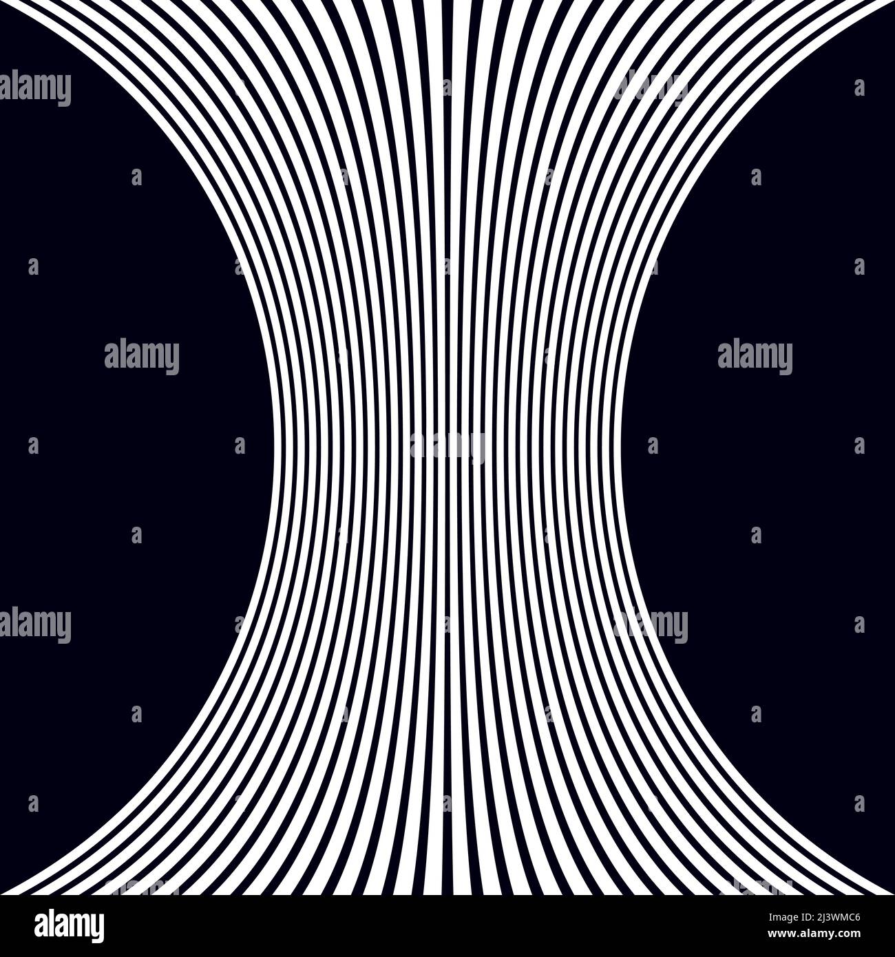 Distorted, deformed lines and stripes vector element. Stock vector ...