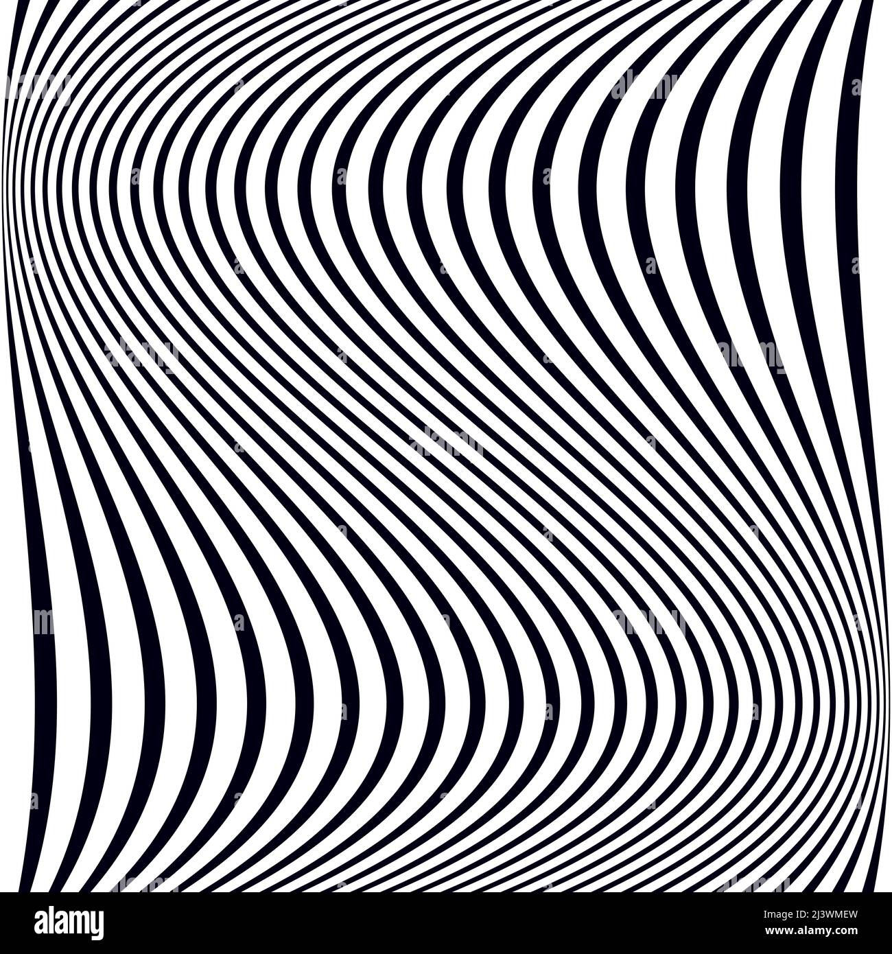 Distorted, deformed lines and stripes vector element. Stock vector ...