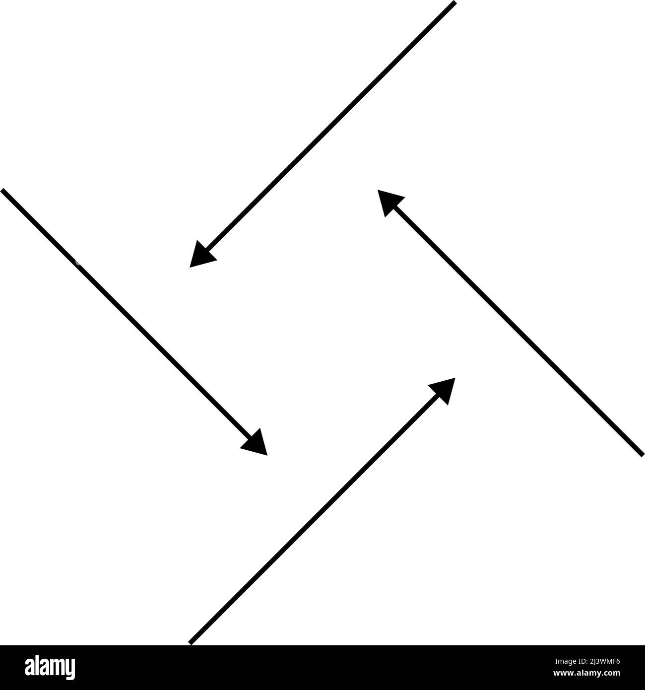 Inward spiral, swirl, twirl arrows, pointers. Rotation, cycle, recycle ...