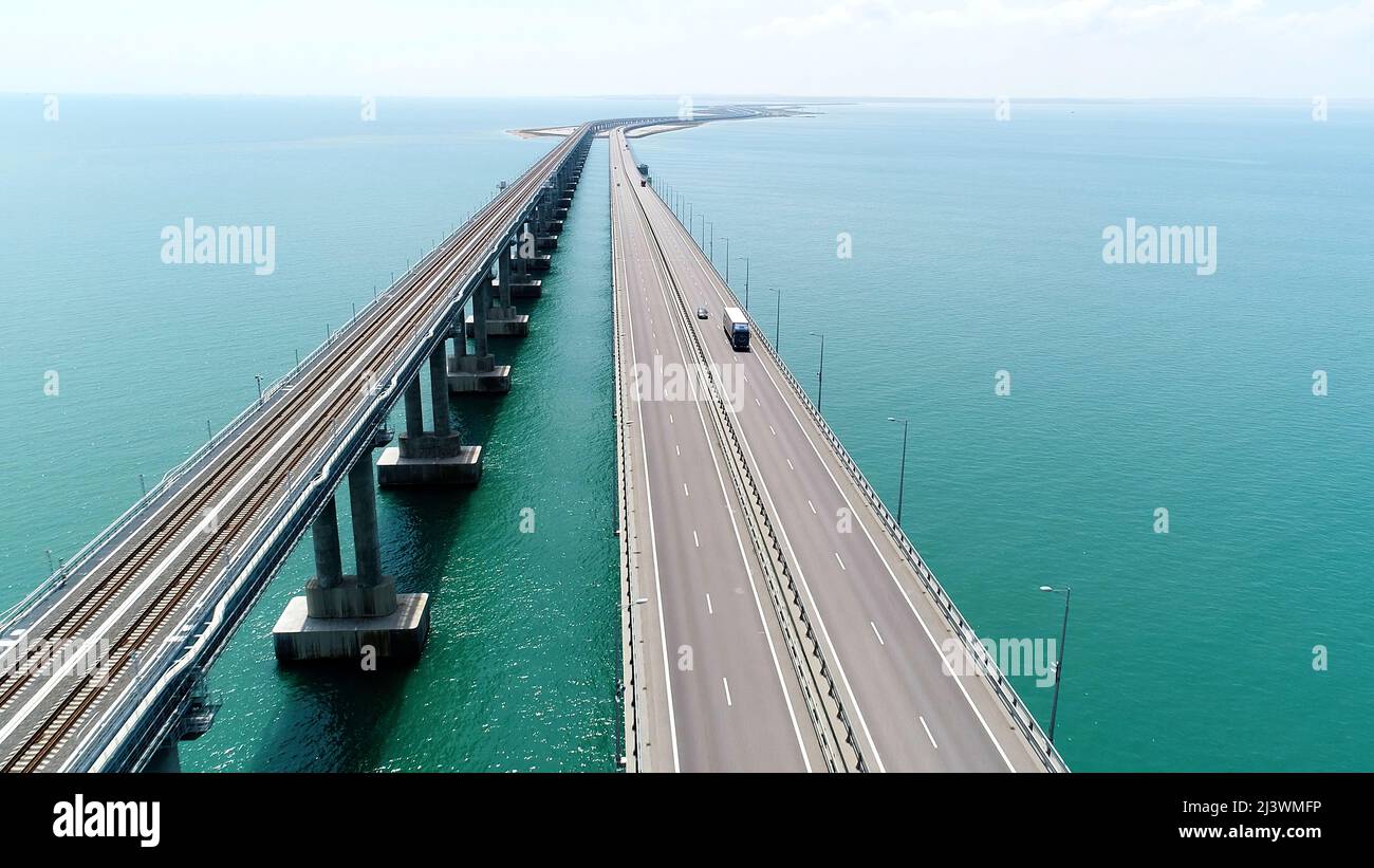 Okinawa bridge water aerial hi-res stock photography and images - Alamy