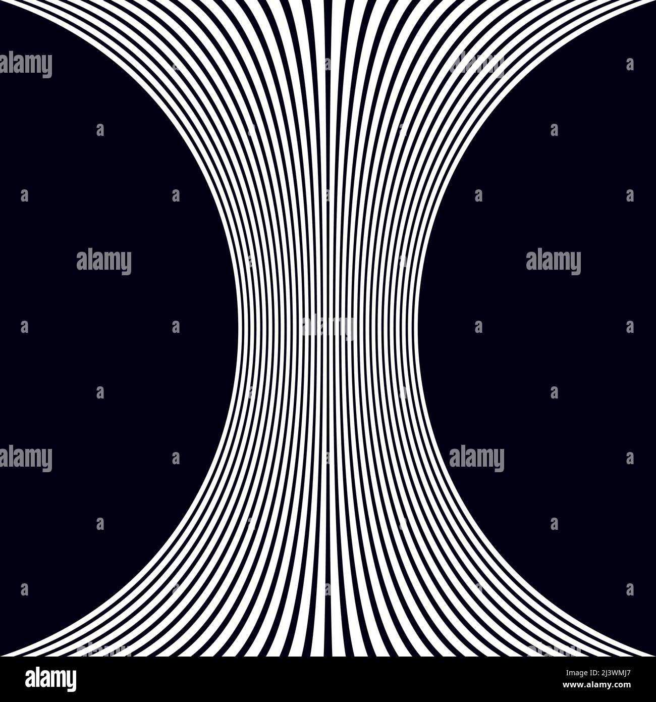 Distorted, deformed lines and stripes vector element. Stock vector ...