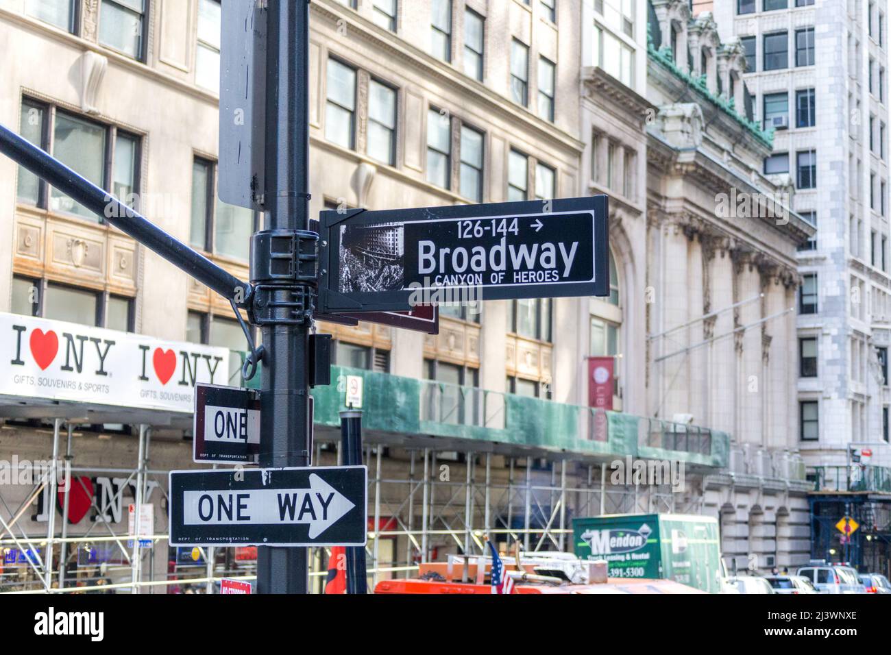 NEW YORK, NEW YORK - MAY 16, 2019: Broadway street sign in New York ...