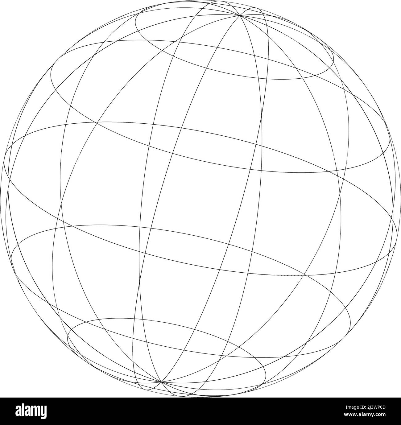 Wireframe, grid, mesh sphere, globe, ball vector illustration. Stock ...