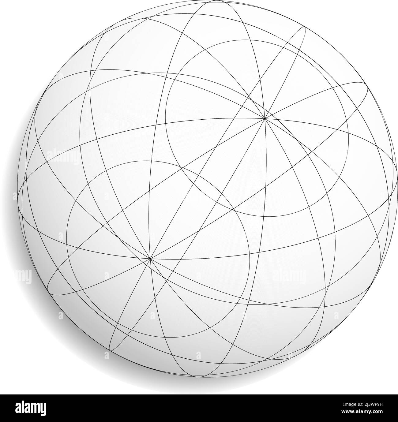 Wireframe, grid, mesh sphere, globe, ball vector illustration. Stock ...