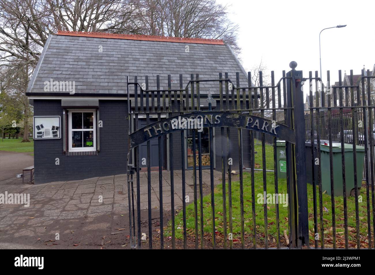 Thomson's Park, Canton, Cardiff showing park keeper's shed, now a cafe ...