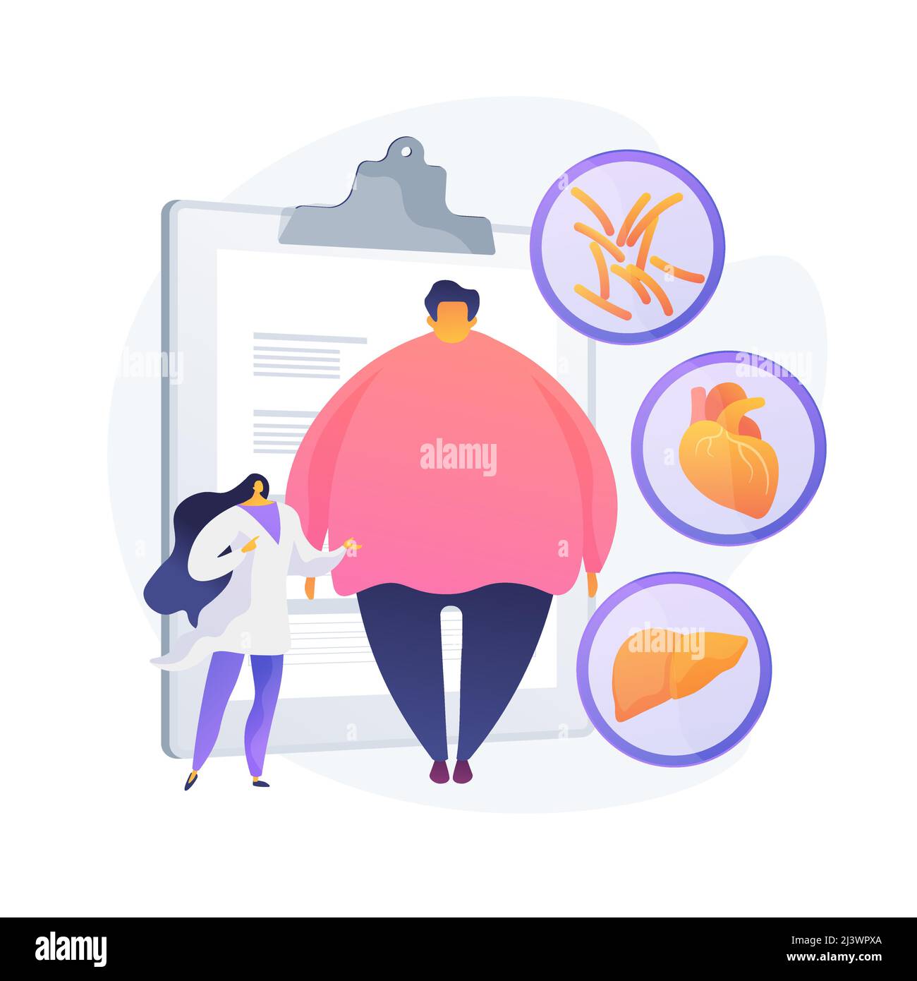 Obesity problem. Overweight man medical consultation and diagnostics ...