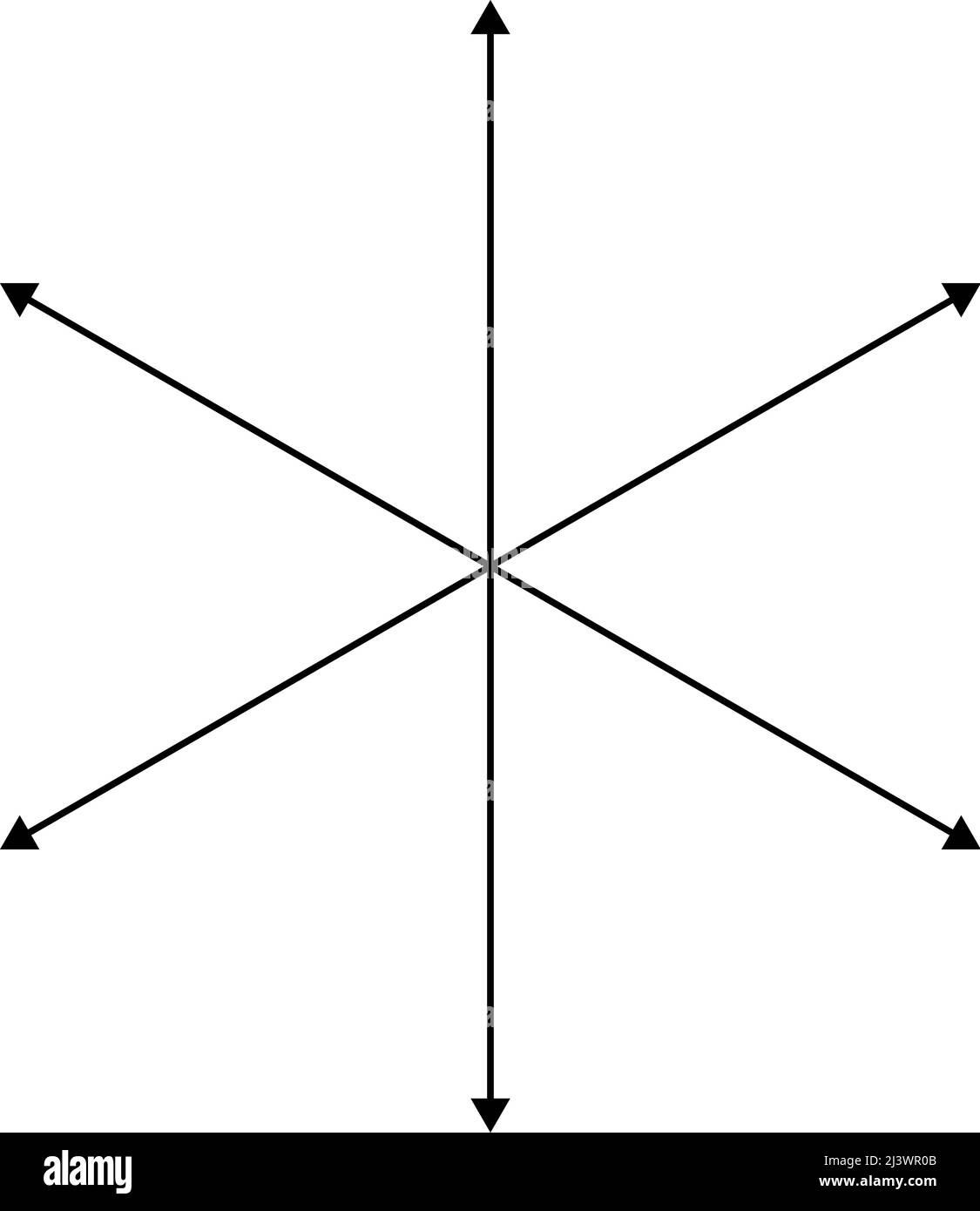 Outspreading, radial, radiating arrows. Diffusion, extension, spread ...