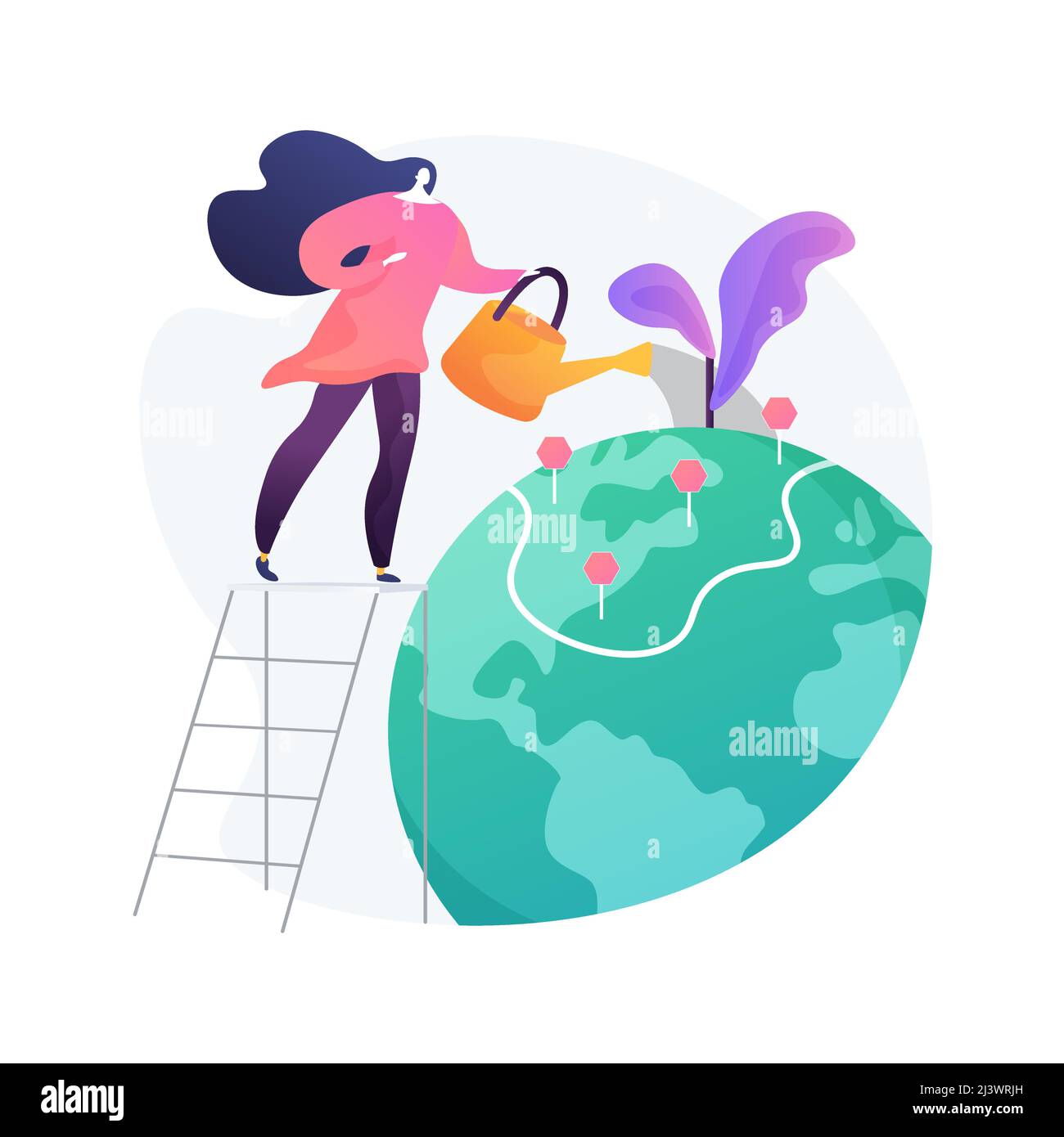 Lands conservation abstract concept vector illustration. Land health ...
