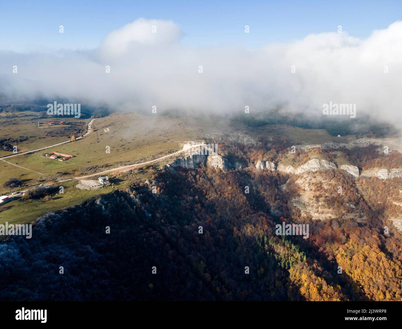 Amazing Aerial Autumn Landscape of Balkan Mountains and Vratsata pass ...