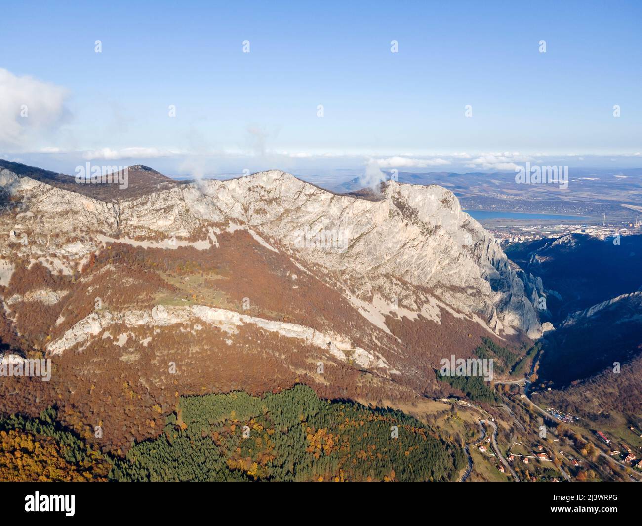 Amazing Aerial Autumn Landscape of Balkan Mountains and Vratsata pass ...