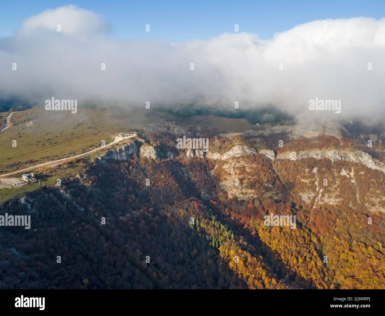 Amazing Aerial Autumn Landscape of Balkan Mountains and Vratsata pass ...