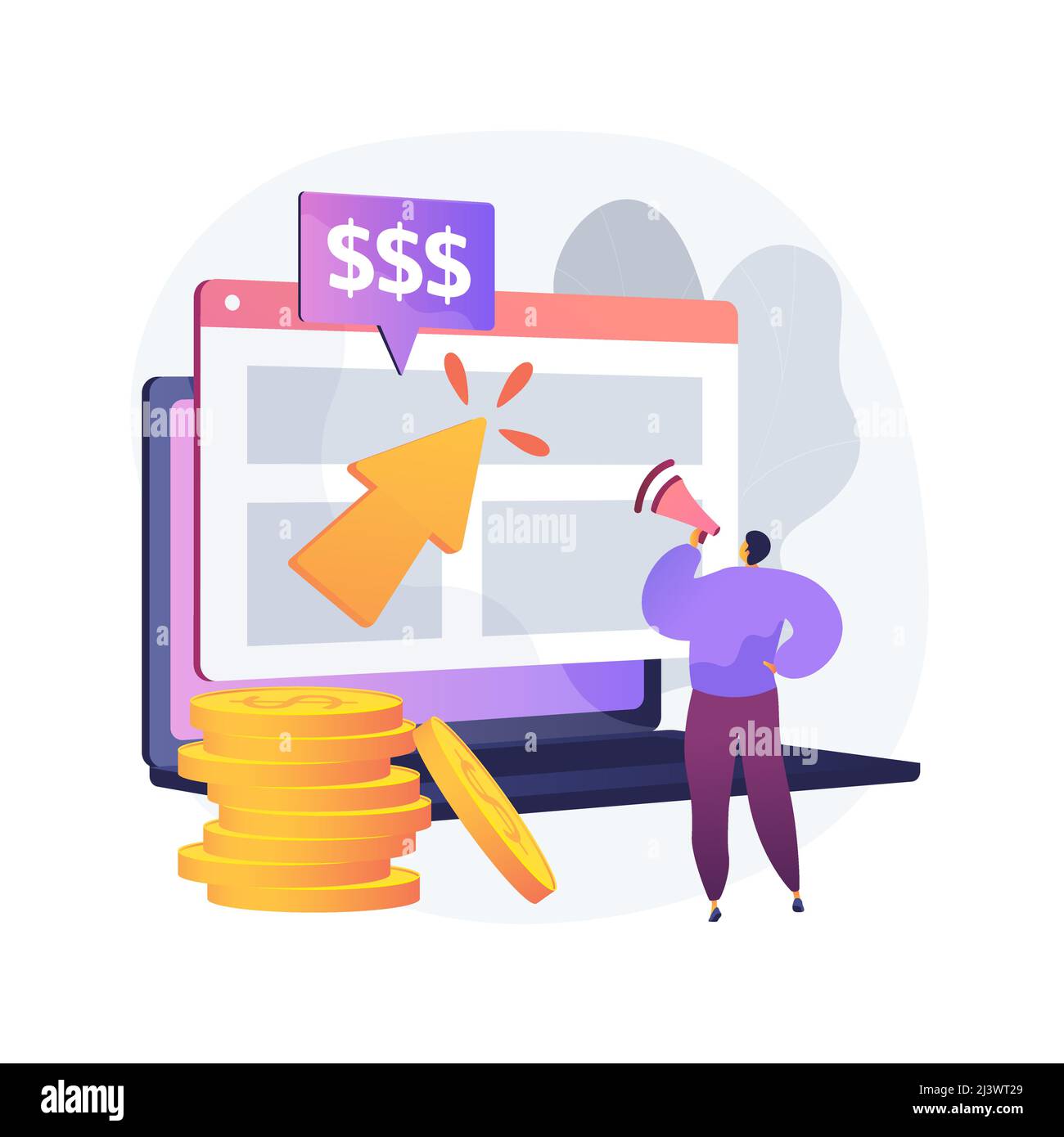PPC campaign abstract concept vector illustration. Pay-per-click model ...