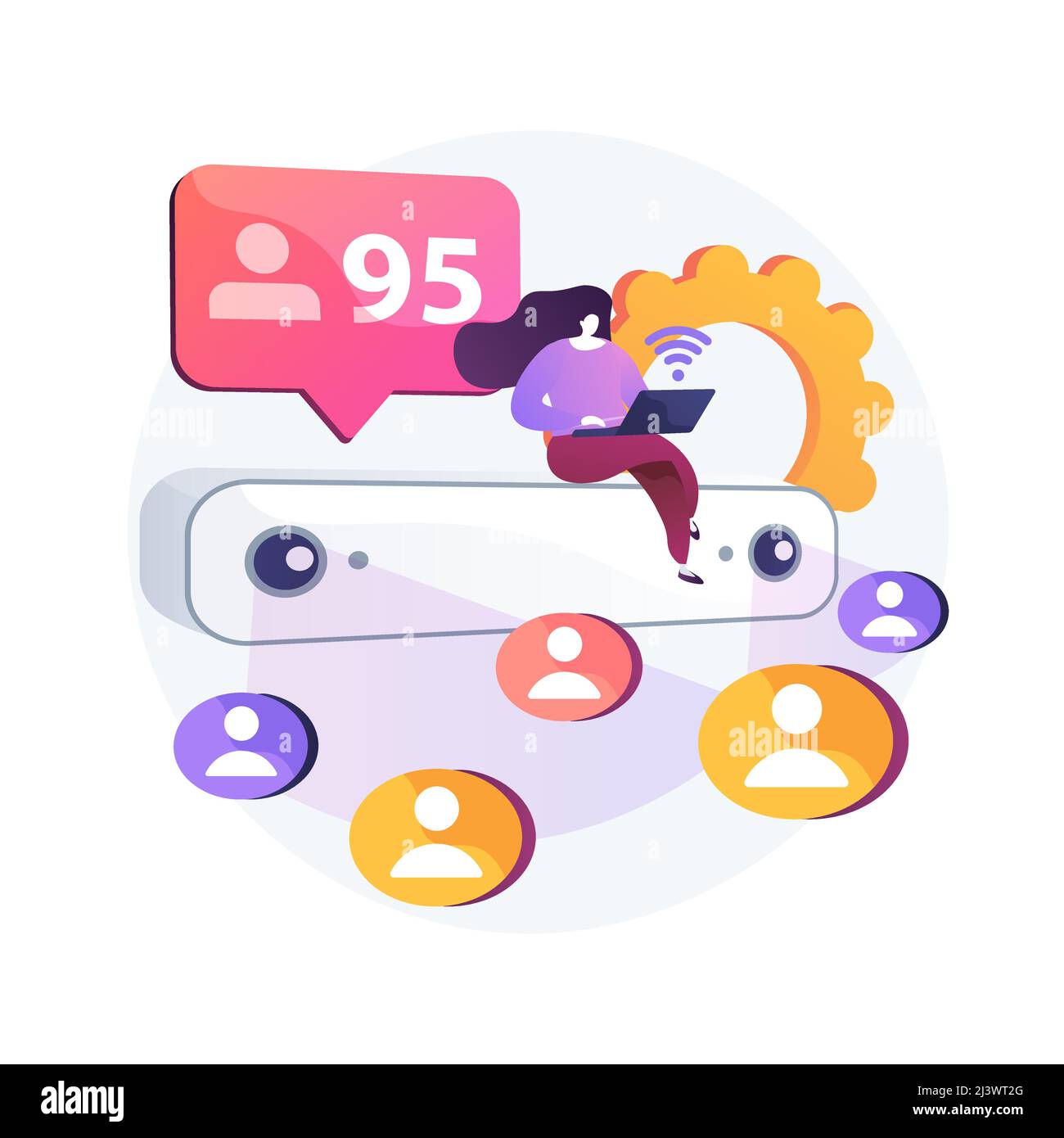People counter system abstract concept vector illustration. Counting ...