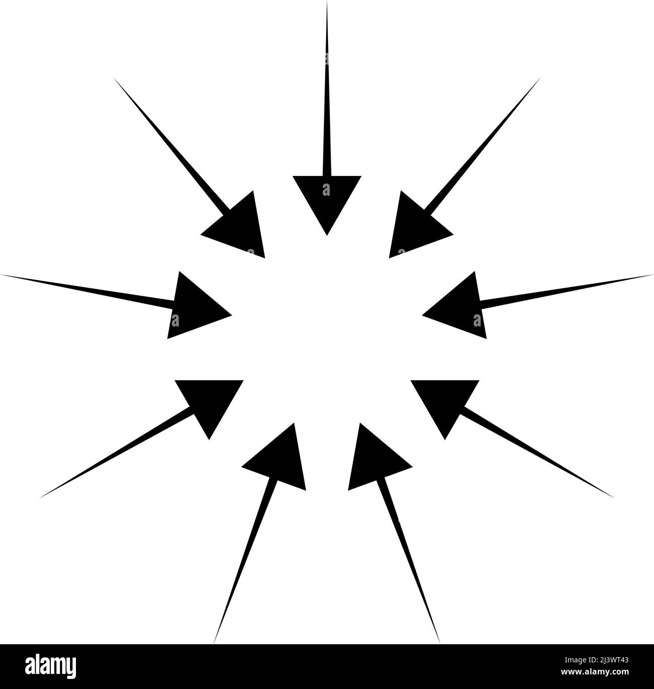 Arrows, pointers inward. Collect, intermix, gather, center and ...