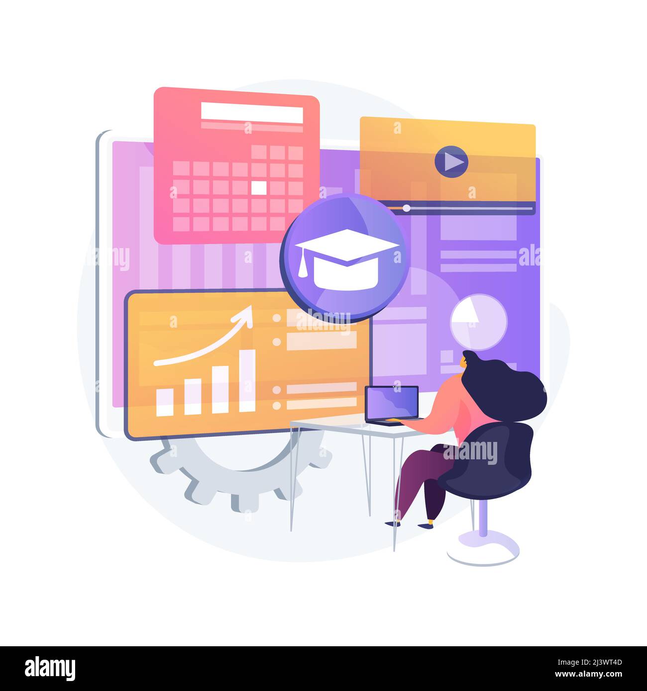 Learning management system abstract concept vector illustration ...