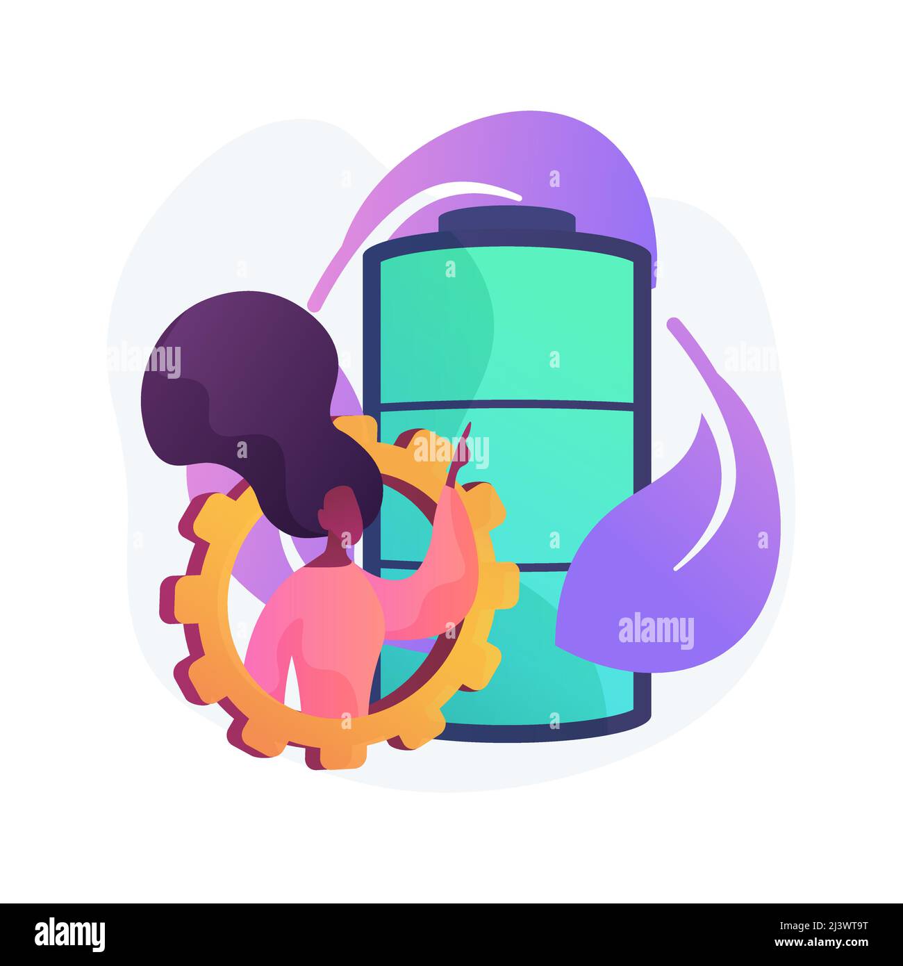 Eco battery abstract concept vector illustration. Eco charging solution ...