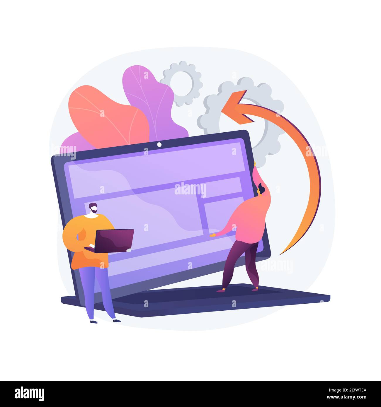 Detachable device technology abstract concept vector illustration ...