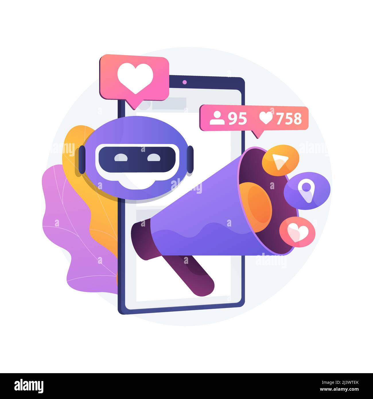 Artificial intelligence in social media abstract concept vector ...