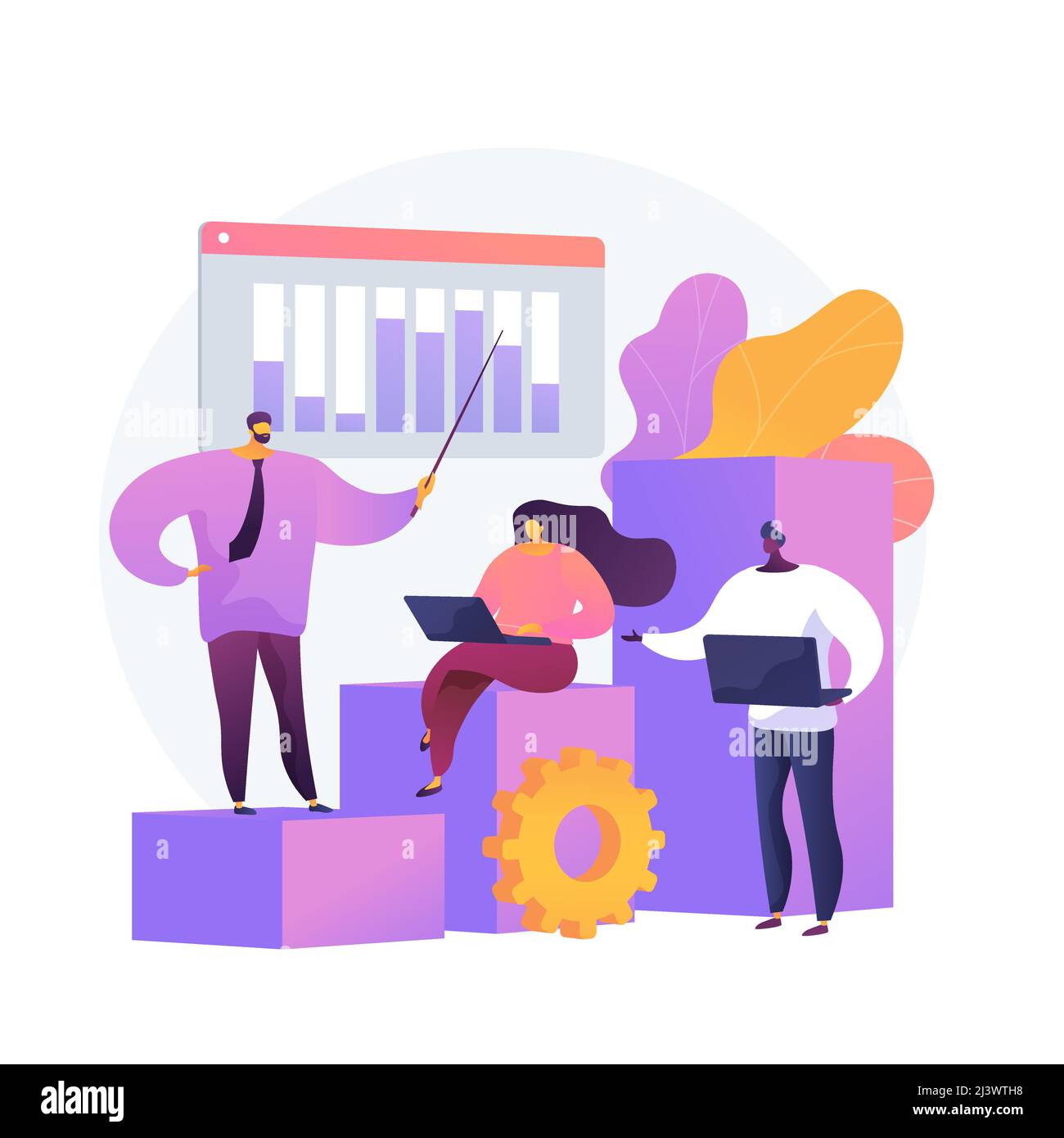 Business innovation presentation. Analytics report, statistics chart ...