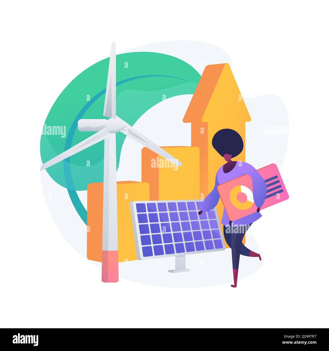 Green economy abstract concept vector illustration. Low carbon global ...