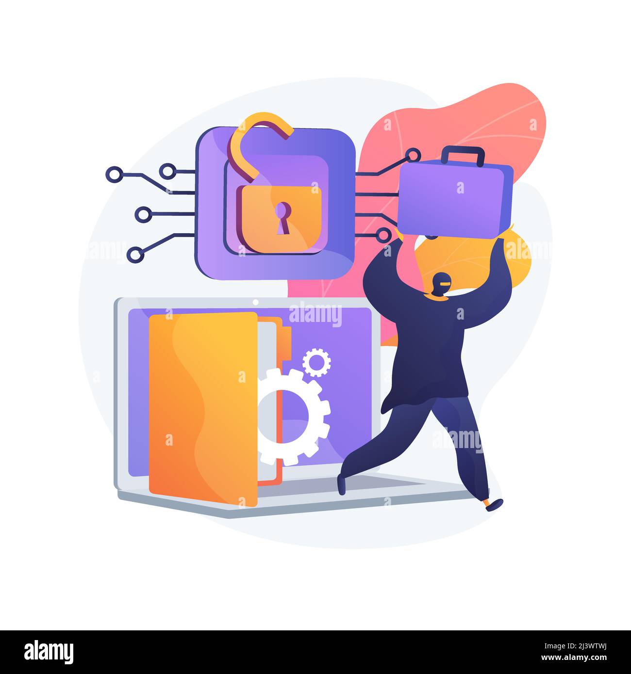 Data leakage abstract concept vector illustration. Data breaches, info ...