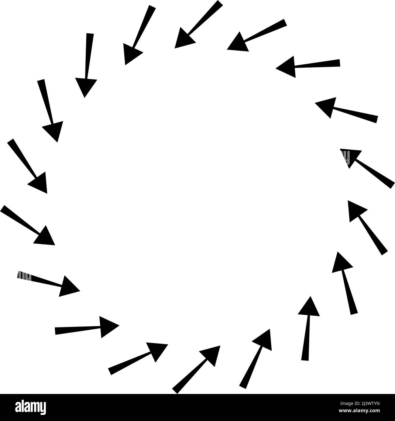 Inward spiral, swirl, twirl arrows, pointers. Rotation, cycle, recycle ...