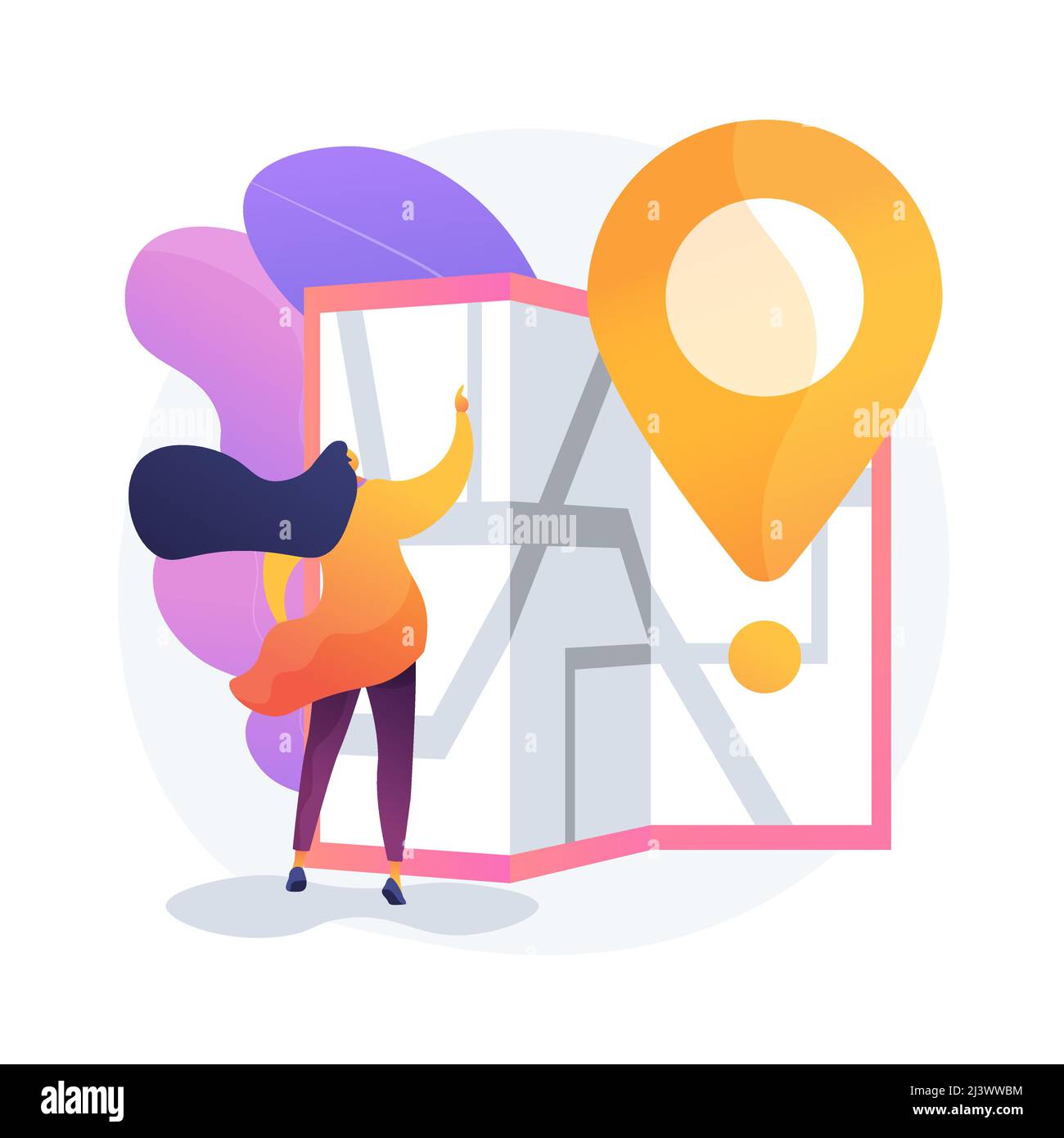 Journey route planning. City travel, urban tourism, cartography idea ...