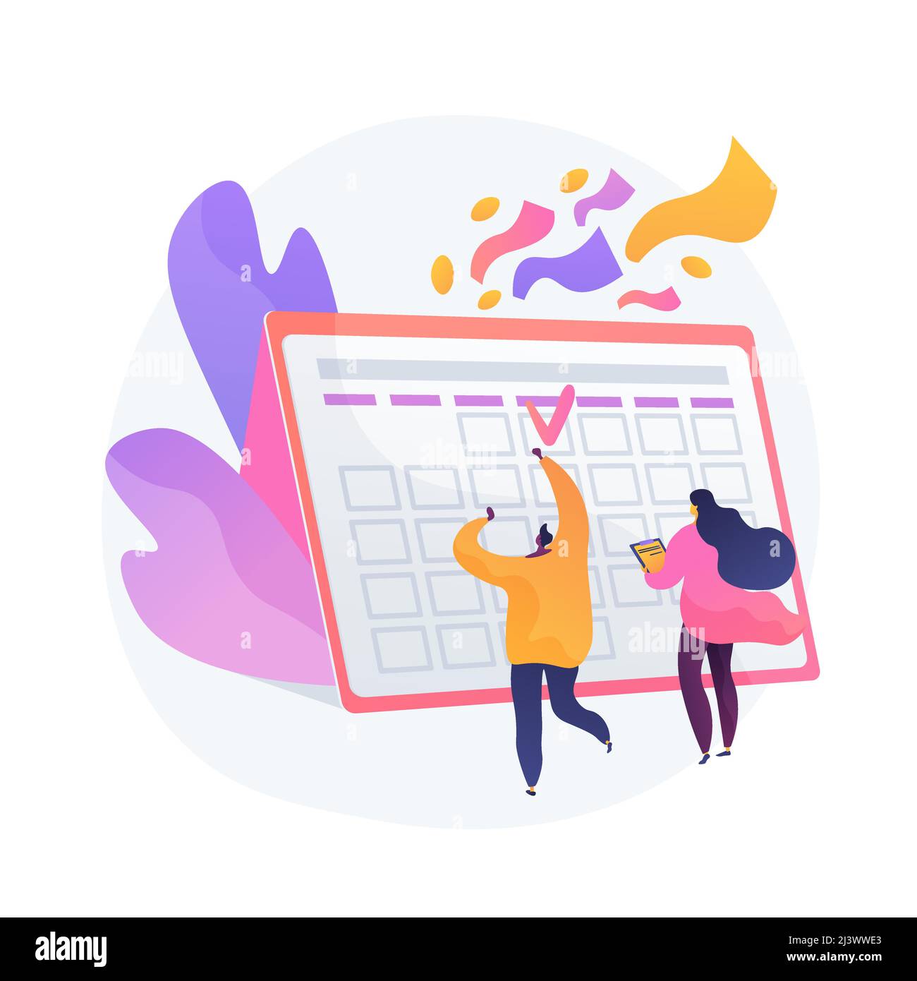 Festive calendar event, holiday celebration party. Work schedule ...