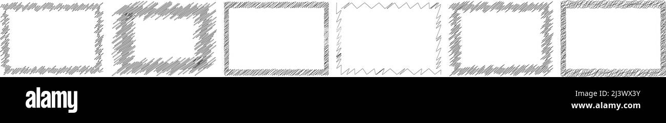 Set of scribble, sketch, doodle rectangle textures, patterns. Stock ...