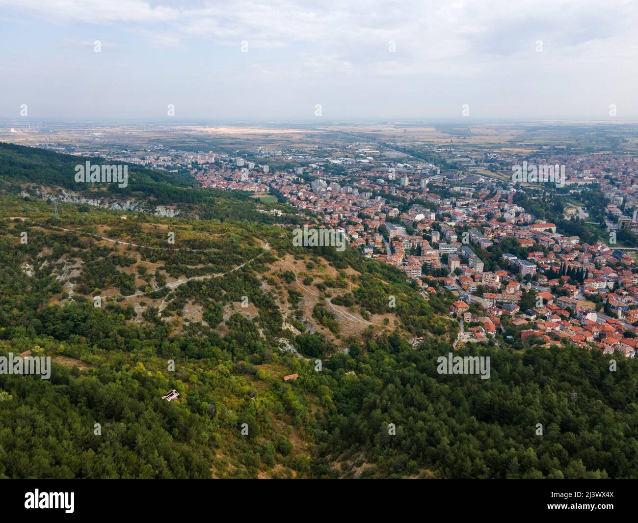Aerial view town of Asenovgrad, Plovdiv Region, Bulgaria Stock Photo ...
